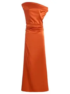 Staud Phare Silk-blend Maxi Dress - Orange