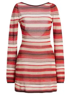SIR. Coastline Striped Mini Dress - Red