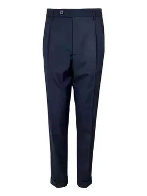 GTA Pleated Turn-up Trousers - Blue