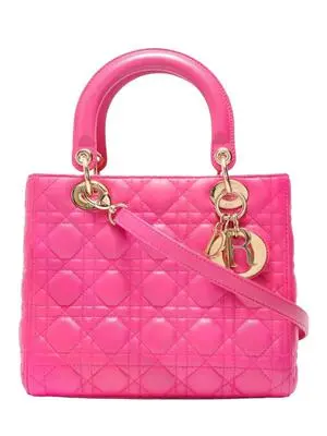 Dior Christian Dior Lady Dior Cannage Handbag Pink