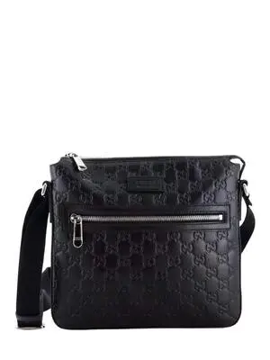 Gucci Signature Zip Messenger Bag - Black