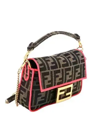 Fendi Zucca Canvas Mini Baguette Bag - Brown