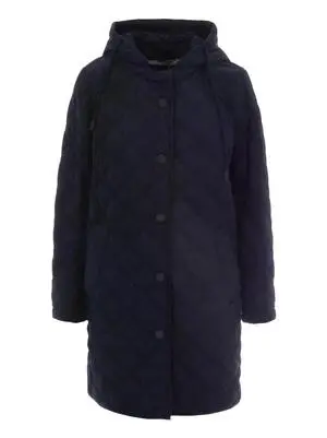 Max Mara Quilted Hooded Parka - Blue