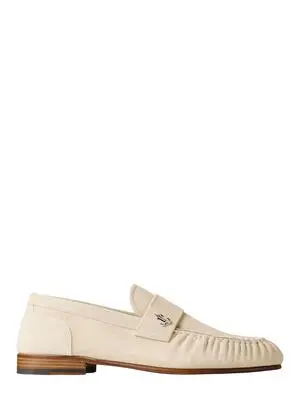 JIMMY CHOO Ellis Loafer Etched Velvet Suede Loafers - Bone