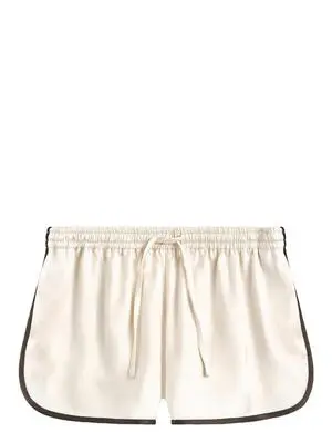Cos Contrast-piped Satin Track Shorts - White