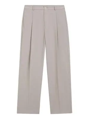 BOSS Relaxed-fit Patterned Virgin Wool Pants - Light Beige