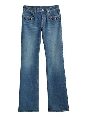 GUCCI Gucci Stretch Cotton Denim Pants With Horsebit Detail