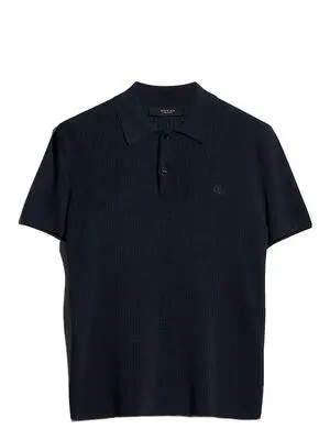 Gucci Technical Knit Fabric Polo Shirt With Embroidery - Blue