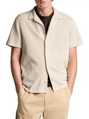 Vince Macro-waffle Cotton-blend Cabana Shirt - Blanco