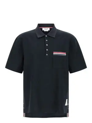 Thom Browne Nastro Rwb' Polo Shirt - Blue