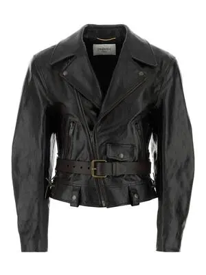 Saint Laurent Leather Jacket - Black
