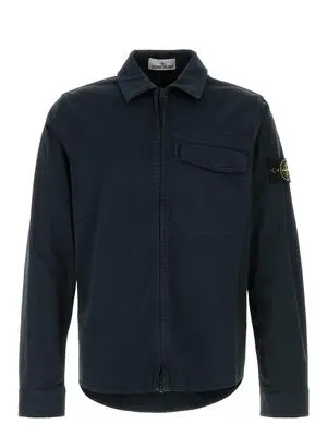 Stone Island Dark Stretch Cotton Shirt - Blue