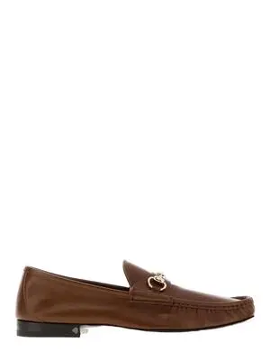 Gucci Leather Lugano Loafers - Brown