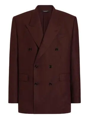 Dolce & Gabbana Double-breasted Linen Canvas Jacket - Multicolor