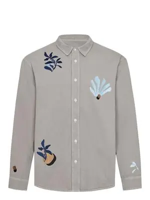 INGMARSON Abstract Floral Organic Cotton Shirt - Grey