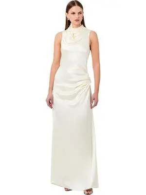 NICHOLAS Fabiana" Cowl Neck Maxi Dress - Ivory