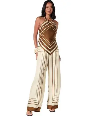 NICHOLAS Nicholas Sandra Pant Ivory Spice Scarf Print
