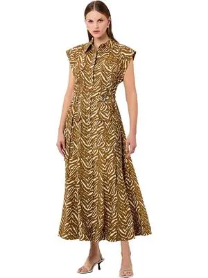 NICHOLAS Romina Zebra Print Shirt Dress - Abstract Zebra