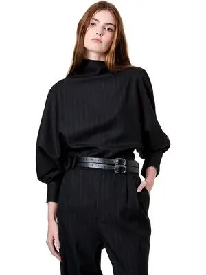NICHOLAS Bettina Pinstripe Top - Black