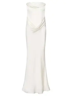 ROTATE BY BIRGER CHRISTENSEN Strapless Corsage Maxi Dress - Neutrals
