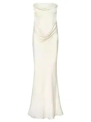 ROTATE BY BIRGER CHRISTENSEN ROTATE BIRGER CHRISTENSEN Strapless Corsage Maxi Dress Neutrals