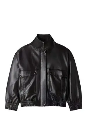 Sandro Lambskin Leather Jacket - Black