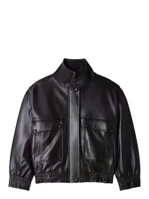 Sandro SANDRO Black Lambskin Leather Jacket Black