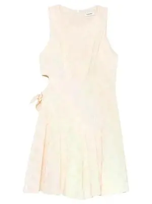 Sandro Floral-jacquard Cut-out Mini Dress - Neutrals