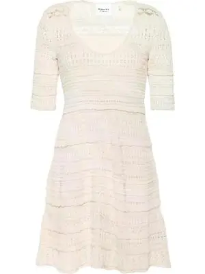MARANT ETOILE Jumi Crochet-knit Mini Dress - Neutrals