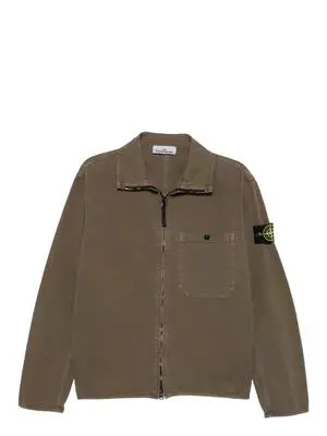 Stone Island Stone Island Chest-Pocket Zip-Up Jacket Brown