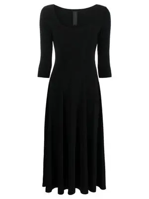 Norma Kamali Plunge U-neck Midi Dress - Black