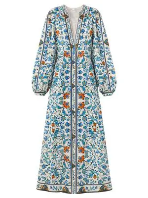 FARM RIO FARM RIO Long Sleeve Printed Maxi Dress