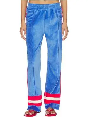 ARAMINTA JAMES Velour Stripe Trackpants - Cerulean Blue