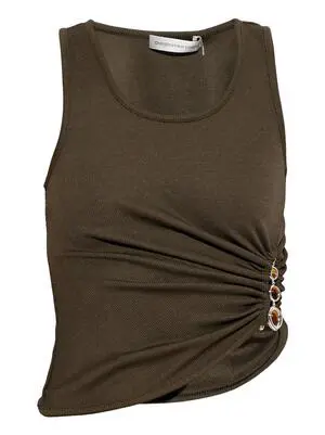 Christopher Esber Asymmetrical Crystal Embellished Knit Top - Green