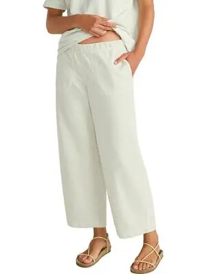 HAVEN WELL WITHIN Haven Well Within Garment-Dyed Organic Cotton Slub Terry Cropped Pants Garment Dye Trellis