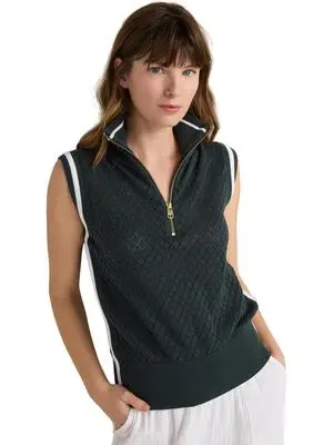 Varley Stefan Half Zip Vest - Green Gables