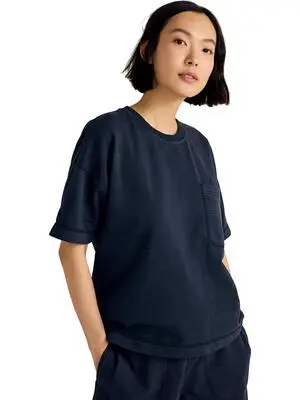 HAVEN WELL WITHIN Garment-dyed Organic Cotton Slub Terry T-shirt - Nightfall