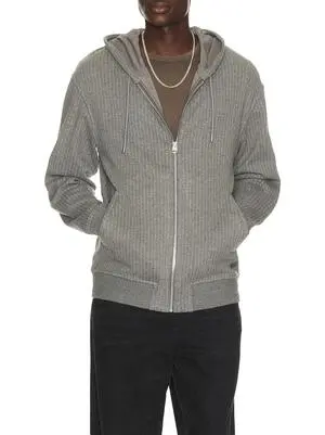 Mackage Full Zip Hoodie With Drawstring Hood - Light Grey Mix & Cream