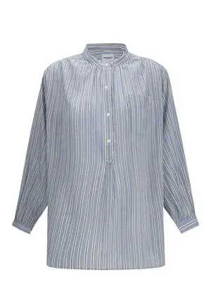 Isabel Marant Étoile Sapha Striped Cotton Voile Shirt - Blue
