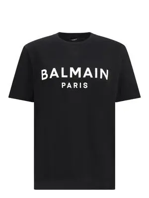Balmain Balmain Men Cotton Print T-Shirt Black