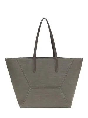 Brunello Cucinelli Canvas Bc Tote Bag - Brown