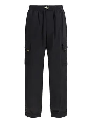 Fendi Gabardine Cargo Pants With Embossed Ff Logo - Black