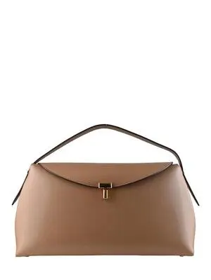 TOTEME TOTEME T-Lock Leather Top Handle Bag Brown