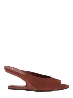 Balmain Suede Sculptural Heel Mules - Multicolor