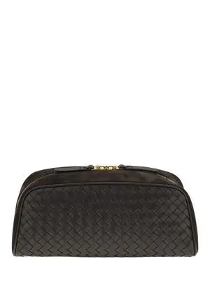 Bottega Veneta Large Nodo Pouch In Nappa And Suede - Brown