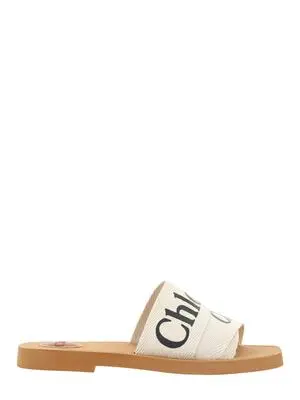 Chloé Woody Flat Sandals - White