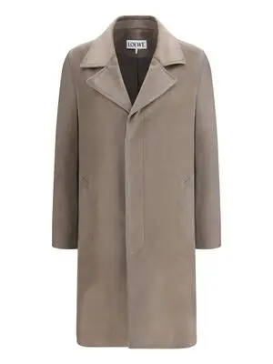 Loewe Single-breasted Brushed Cotton-blend Coat - Green