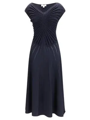 Alaïa Alaïa Wool Shaping Midi Dress Blue