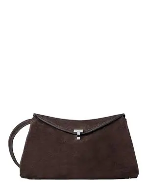 TOTEME T-lock Leather Clutch - Brown