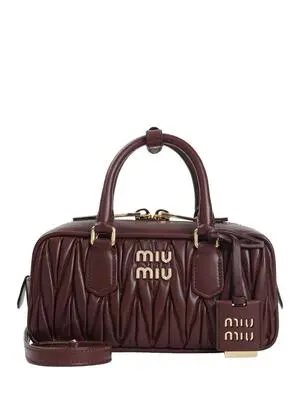 Miu Miu Matelassé Leather Handbag - Red